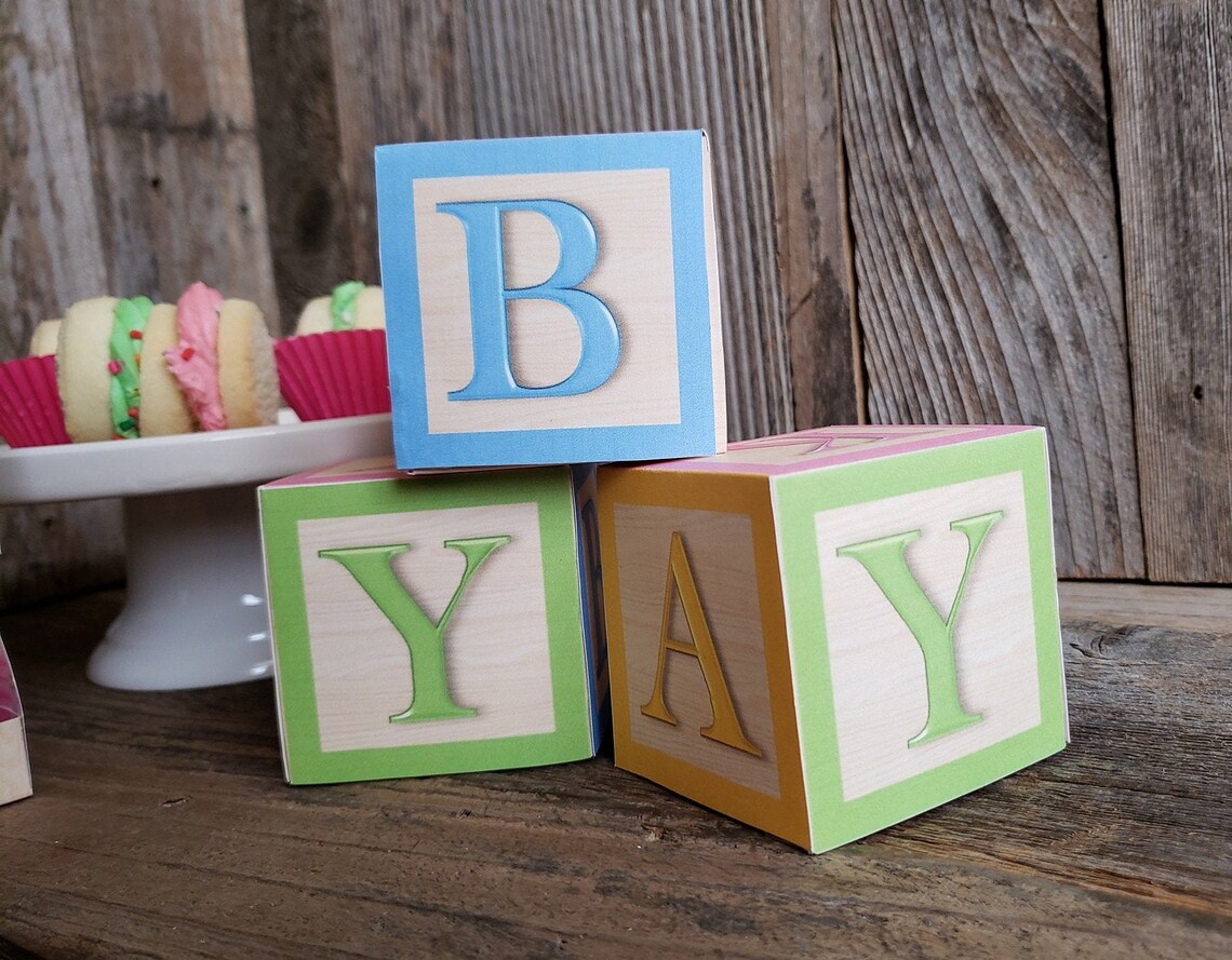 Printable Baby Block Favor Box - Etsy