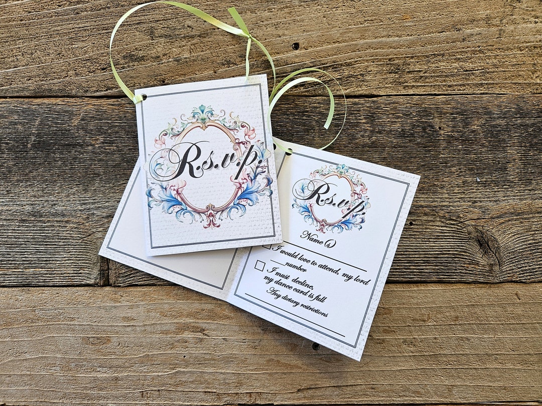 Printable Regency Inspired RSVP Dance Card (editable File Included) - Etsy