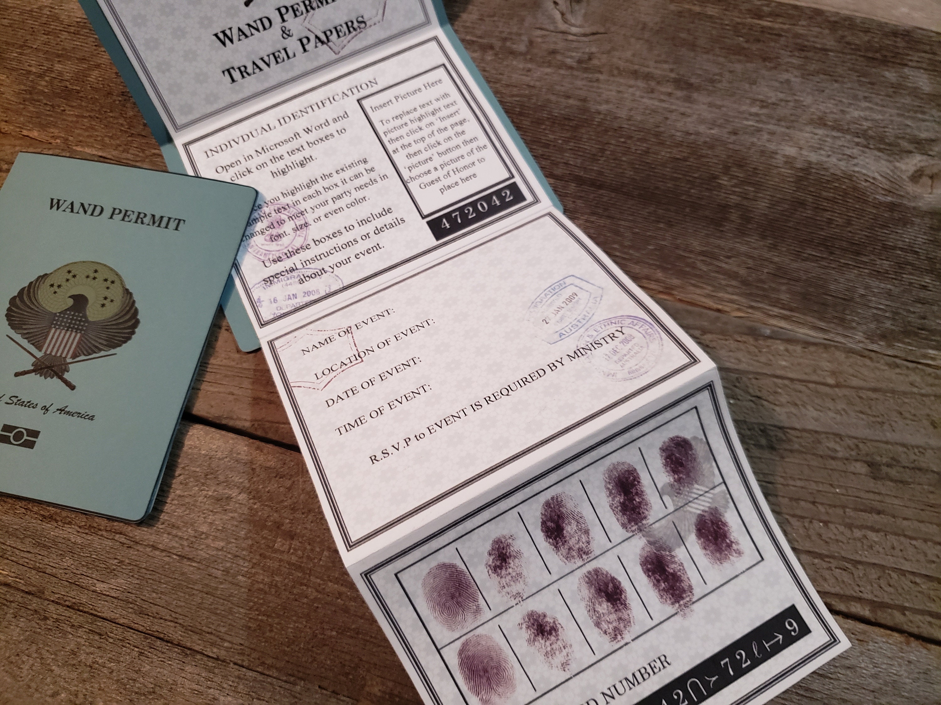 Printable Wand Permit Invitation editable Text Insert Your - Etsy