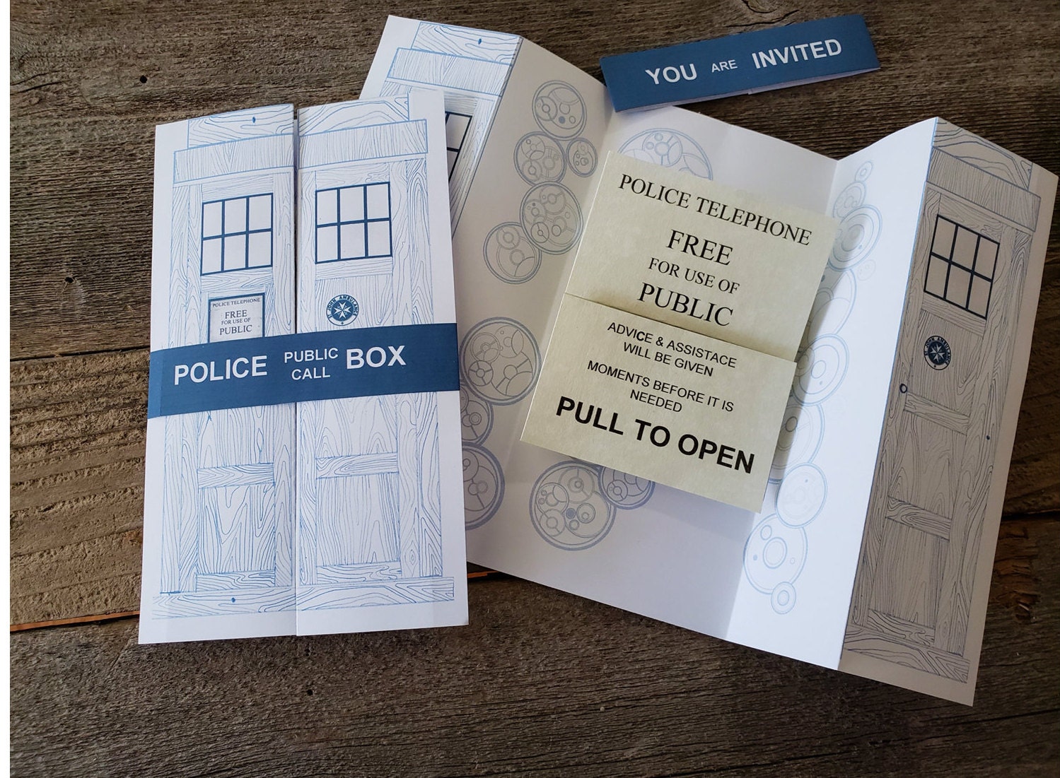 Printable Police Box Invitation Editable text | Etsy