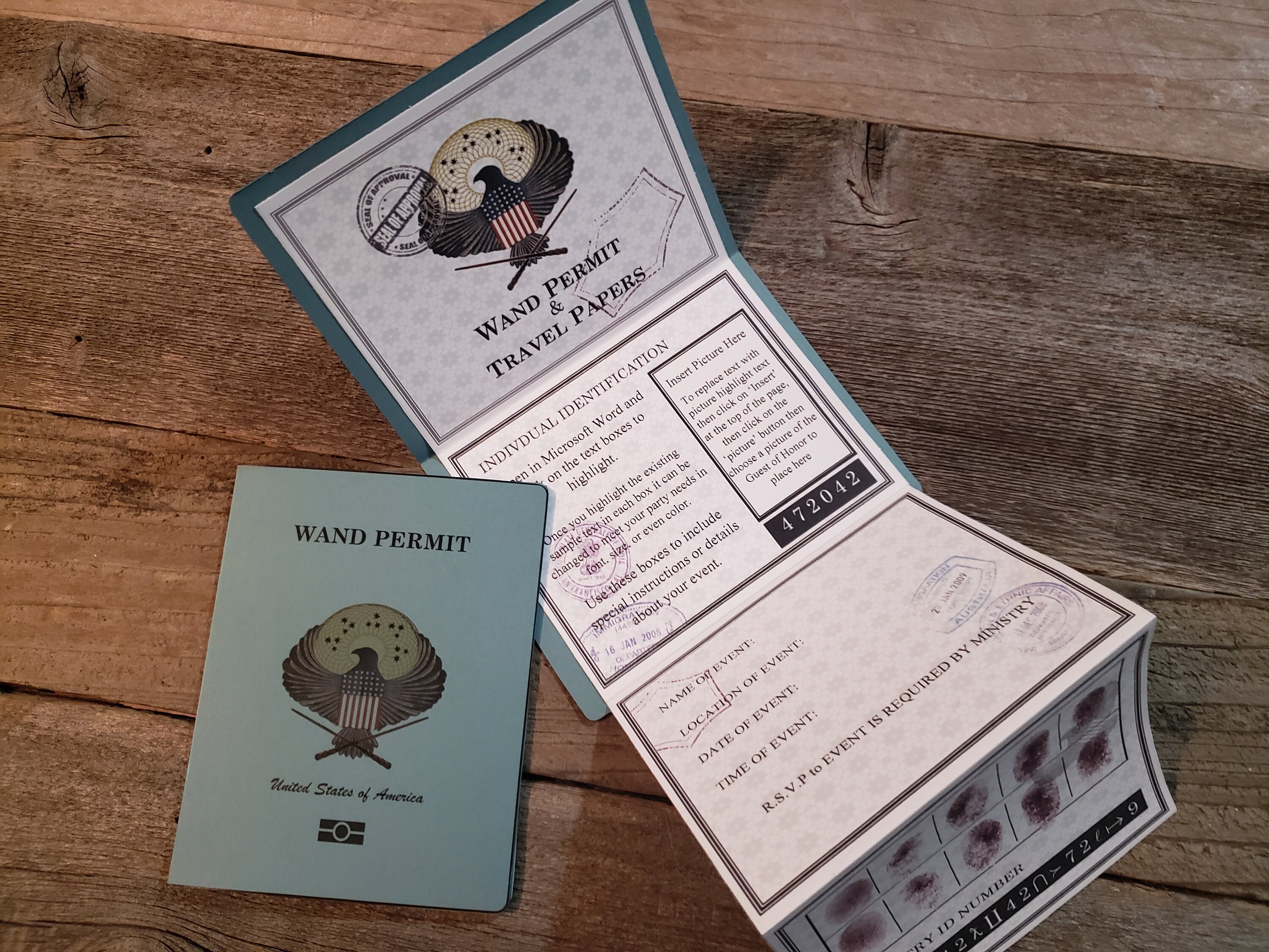 Printable Wand Permit Invitation editable Text Insert Your - Etsy UK