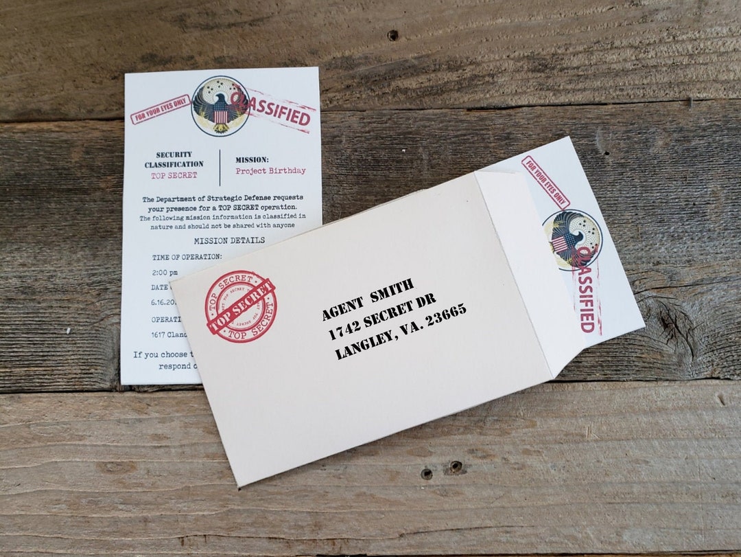 Secret Agent Invitation (printable/editable Text) - Etsy