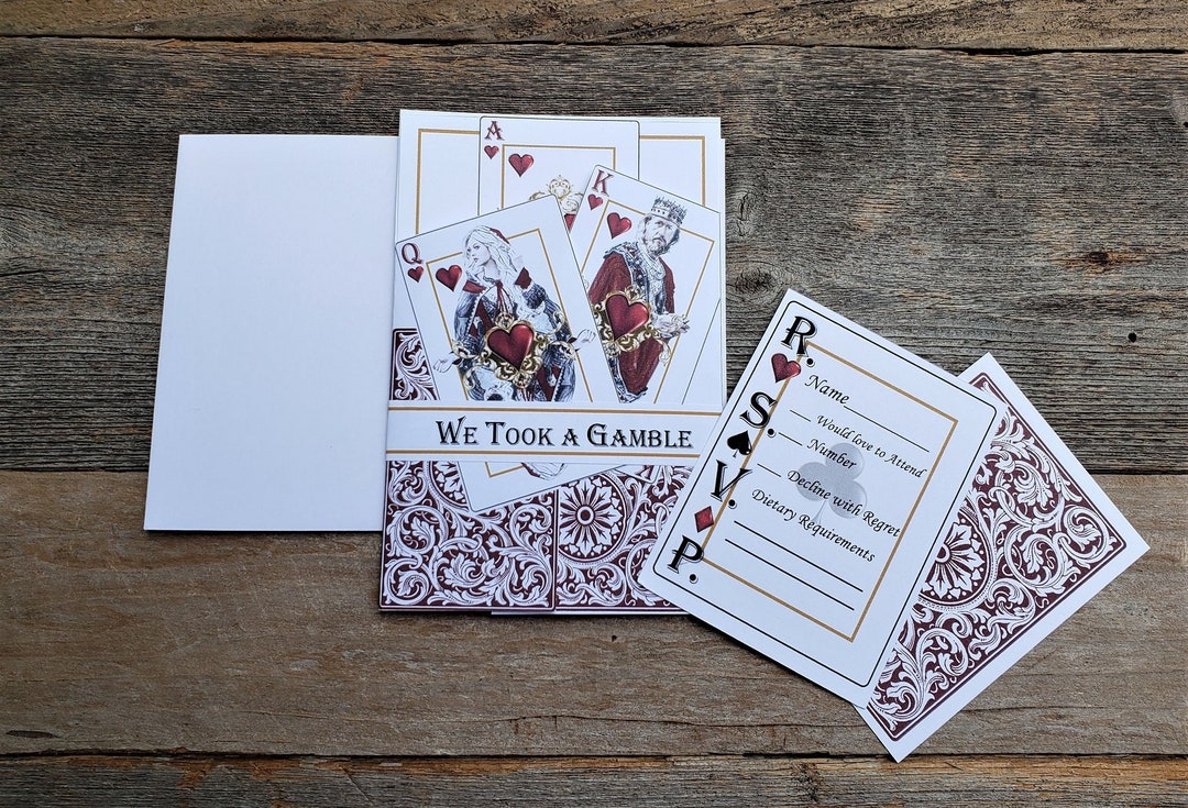 Printable Playing Card Invitation With RSVP Include (both Editable) - Etsy