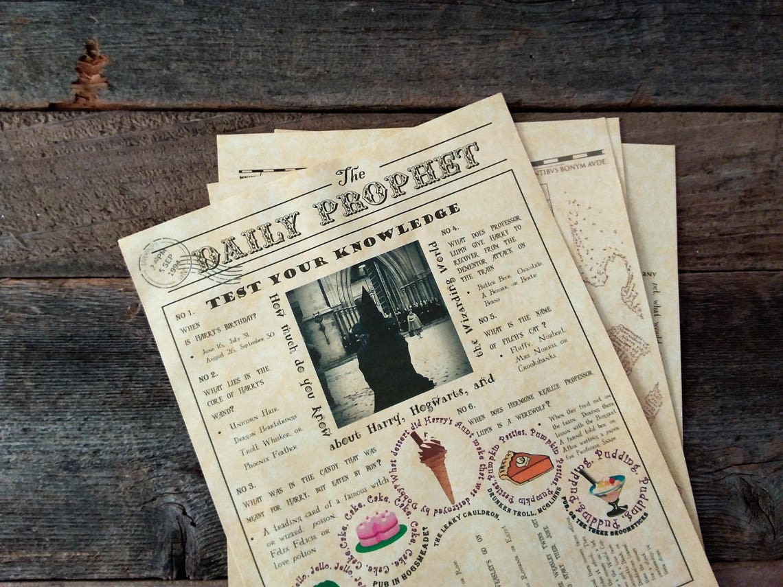 Printable HP Wizard Party Games & Quizzes | Etsy Canada