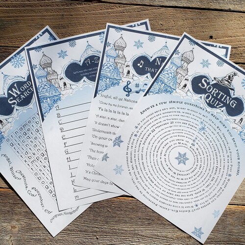Printable Yule HP Games - Etsy