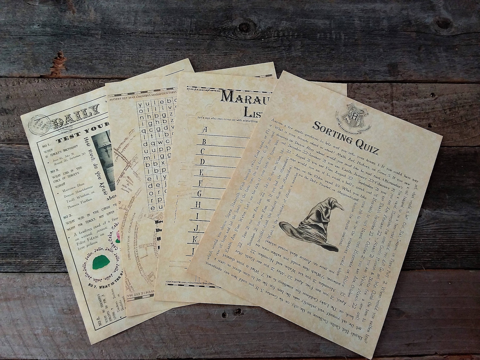 Printable HP Wizard Party Games & Quizzes - Etsy Canada