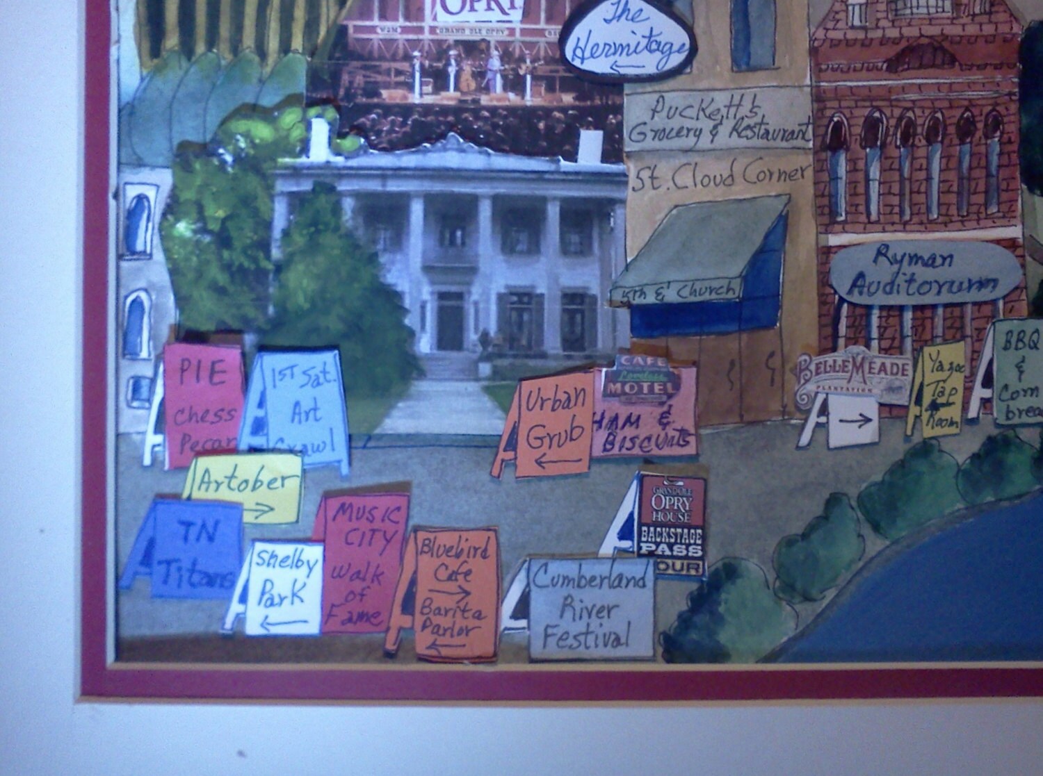 NASHVILLE MEMORIES Painting Watercolor Titans Music City Walk of Fame ...