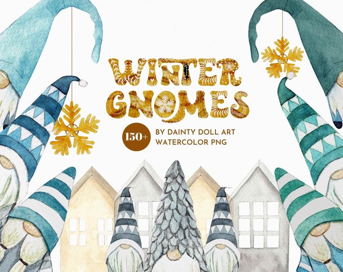 Winter Wonderland Gnomes Clipart Set of 13 Christmas Gnomes JPEG ...