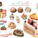 Sweets Clipart Watercolor Dessert Cupcake Cake Food Chocolate Cookie ...