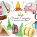 Camping Clipart Watercolor Digital Download Travel Outdoors Nature Tent ...