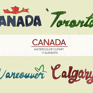 Canada Clipart Watercolor Digital Download Travel Canadian Maple Leaf ...