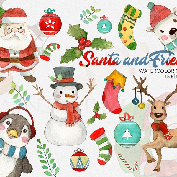 Santa Claus Clipart - Etsy