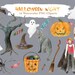 Halloween Clipart Watercolor Pumpkin Witch Ghost Monster Vampire Autumn ...