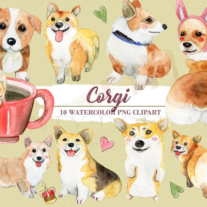 Kawaii Corgi Clipart - Etsy