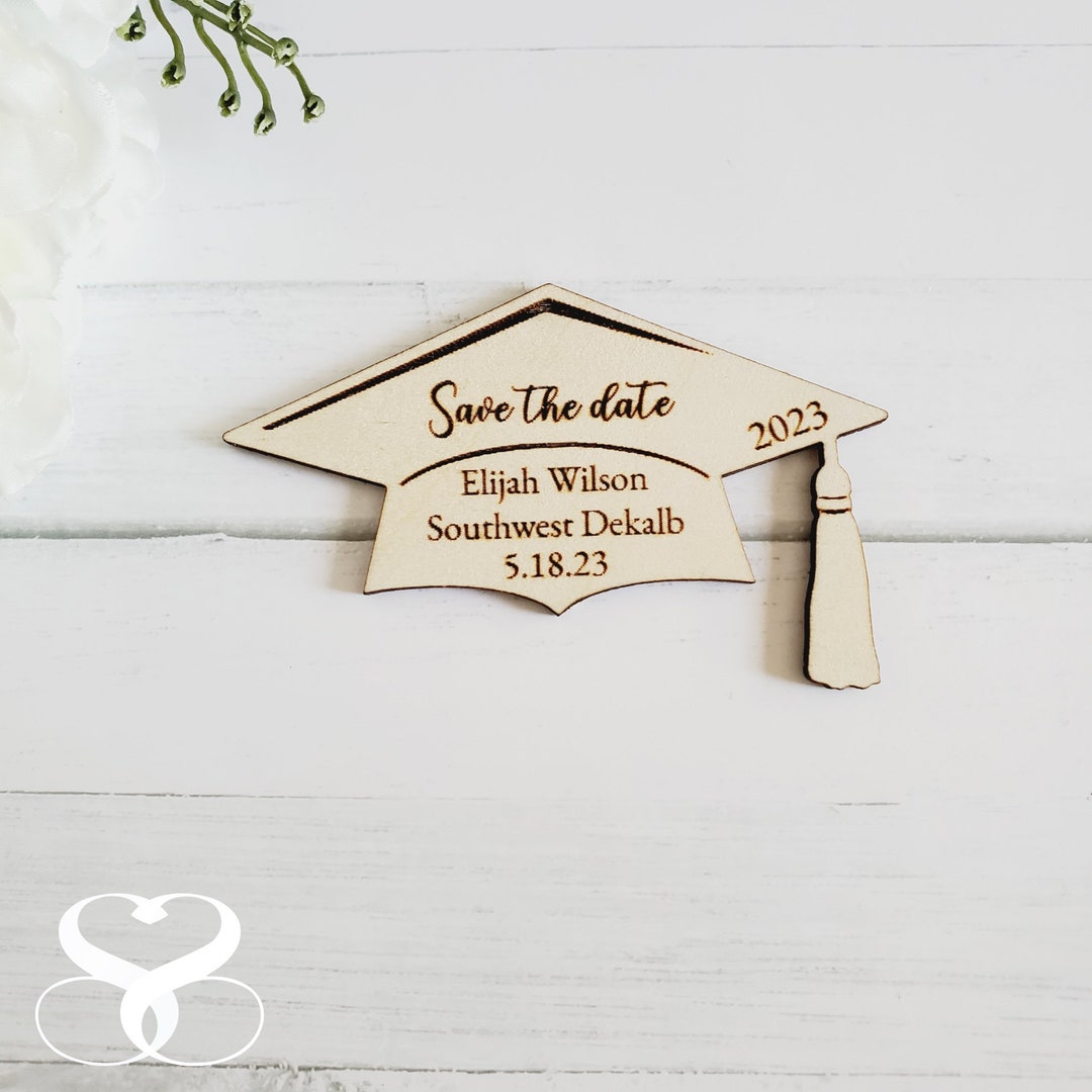 Graduation Cap Favor Magnets Wooden Magnets Save the Date Senior Night ...