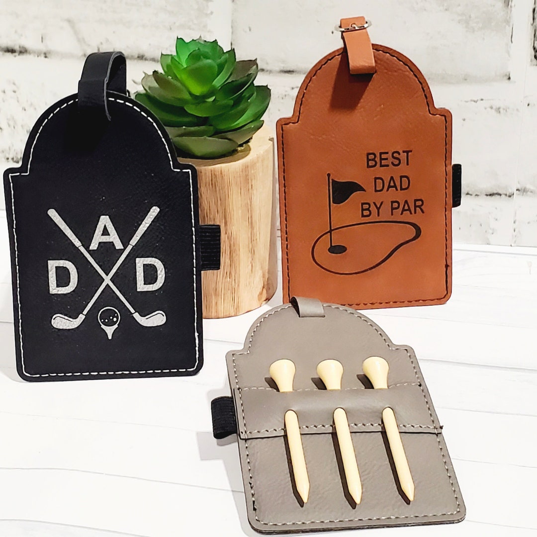 Engraved Leather Golf Bag Tag With Tees Personalized Leather Golf Bag ...