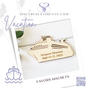 Vacation Cruise Wooden Favor Magnets Set Sail Family Vacation - Etsy