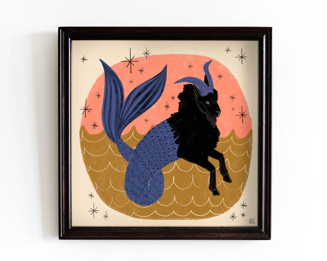 Capricorn Zodiac Art Print - Etsy
