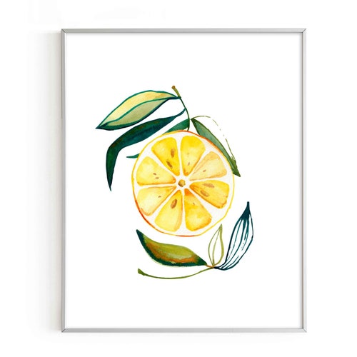 Watercolor Lemon Art Print - Etsy