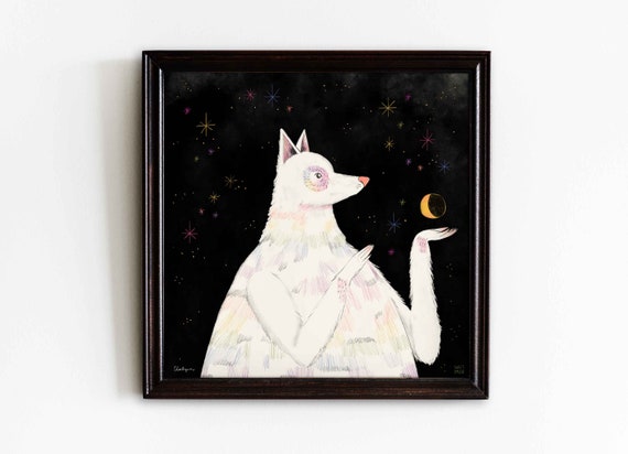 Rainbow Werewolf Art Print | Etsy