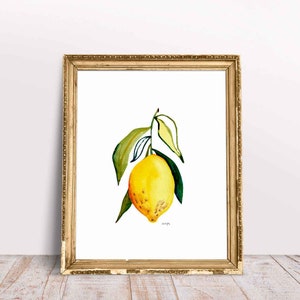 Watercolor Lemon Art Print - Etsy