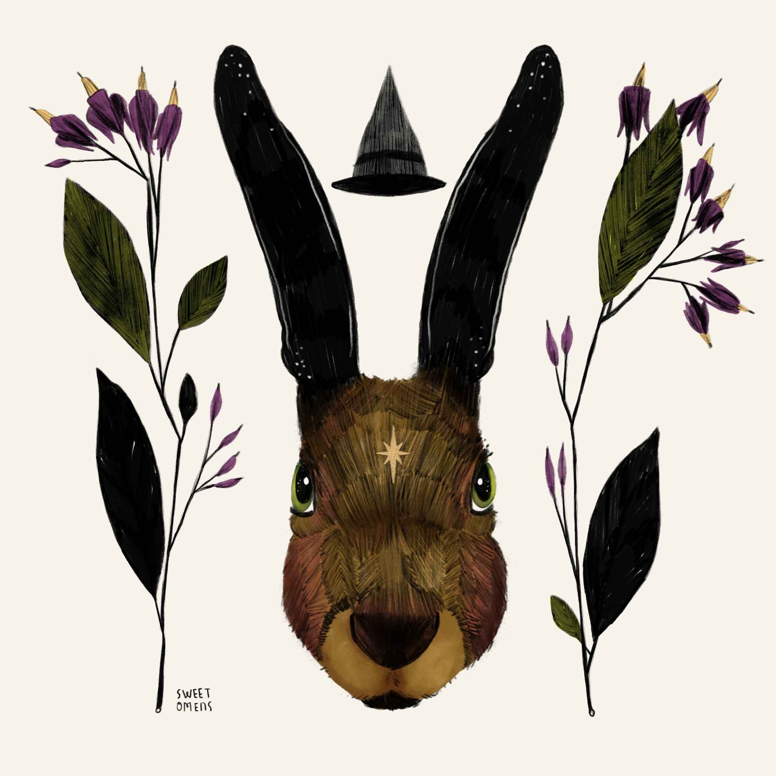 Rabbit Witch Print - Etsy