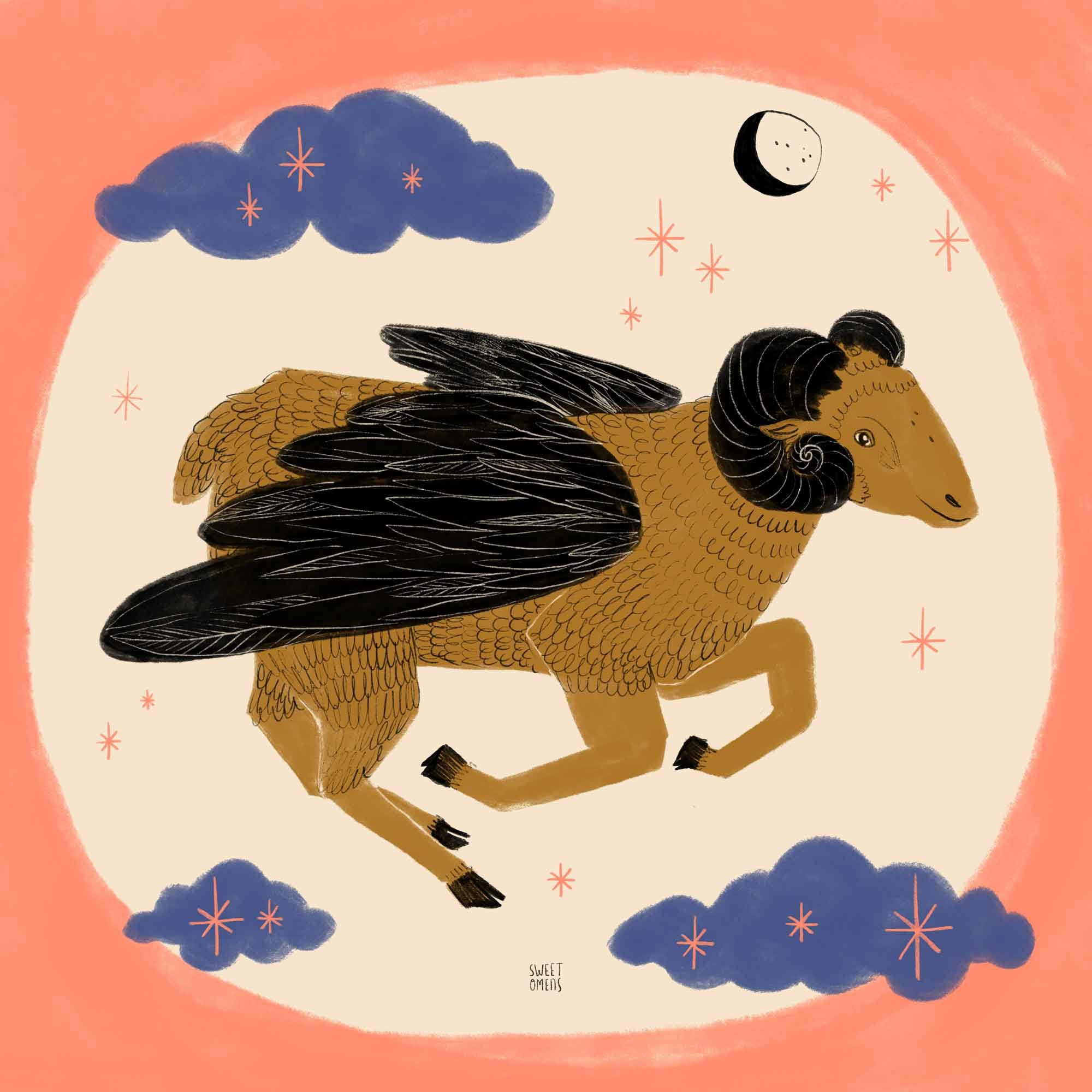 Aries Zodiac Art Print - Etsy