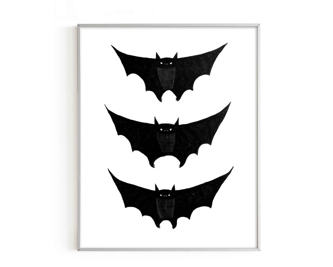 Three Bats Print - Etsy