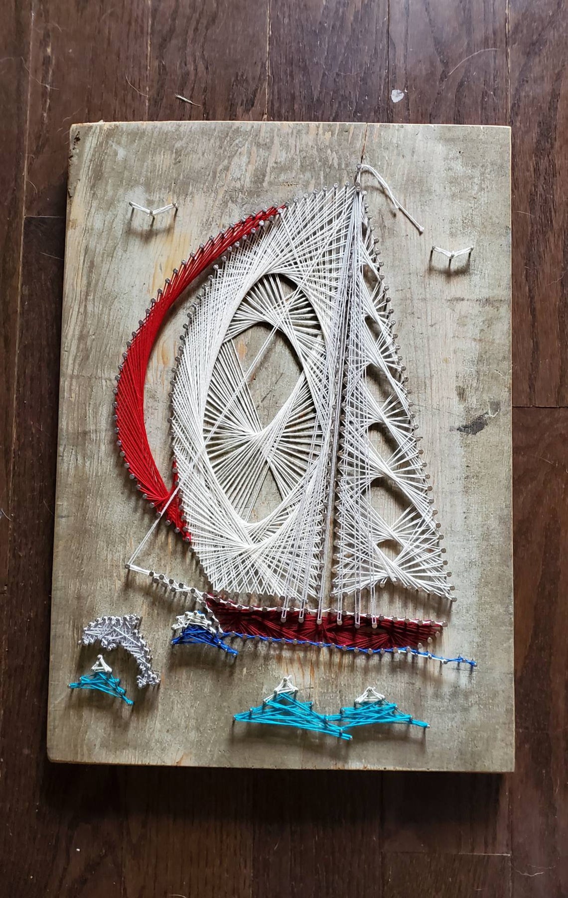 String Theory Sailboat String Art Nautical Theme - Etsy