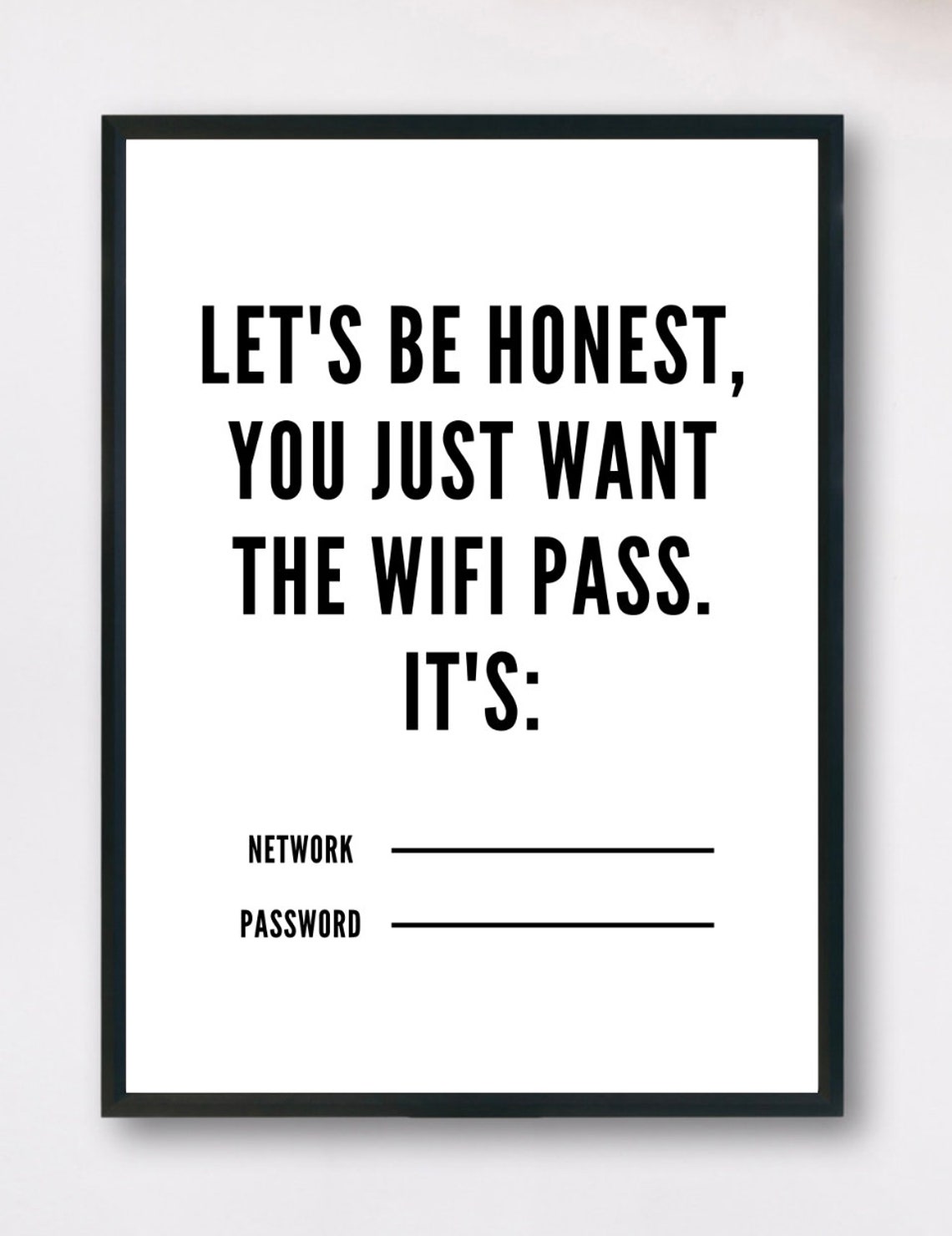 Funny Wifi Sign - PRINTABLE | Wifi Password Print Family Home ...