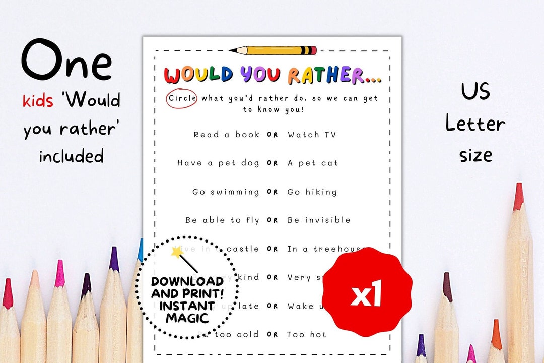 Kids WOULD YOU RATHER | Ice Breaker | Classrooms & Parties | Get to ...