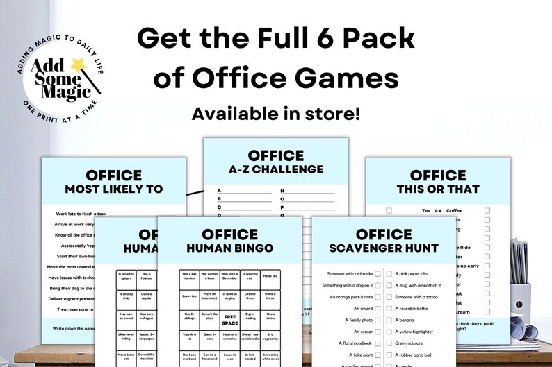 Office Scavenger Hunt | Fun Work Games Icebreakers | Printable Last ...