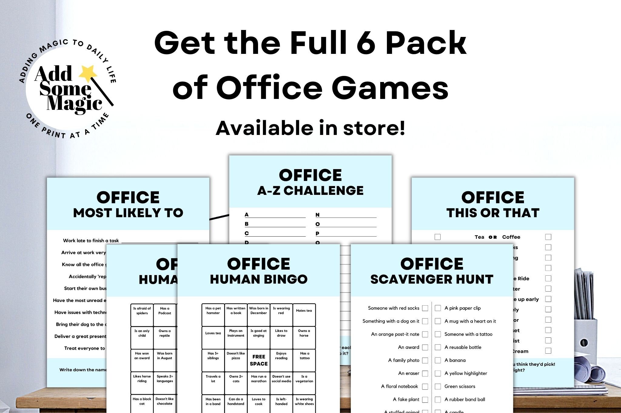 Office Scavenger Hunt | Fun Work Games Icebreakers | Printable Last ...