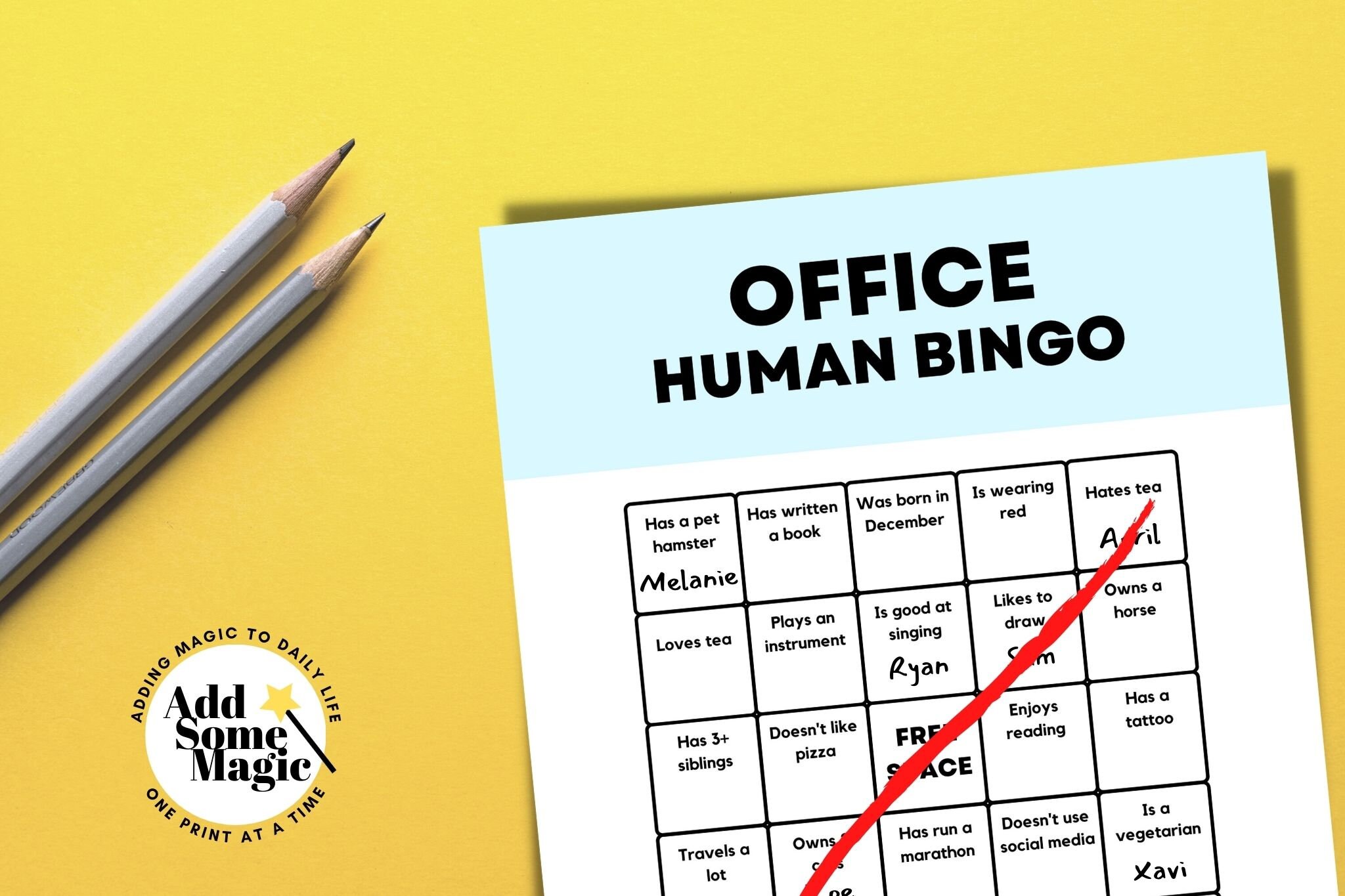 Office Human Bingo 2 Sheets | Fun Work Games Icebreakers | Printable ...