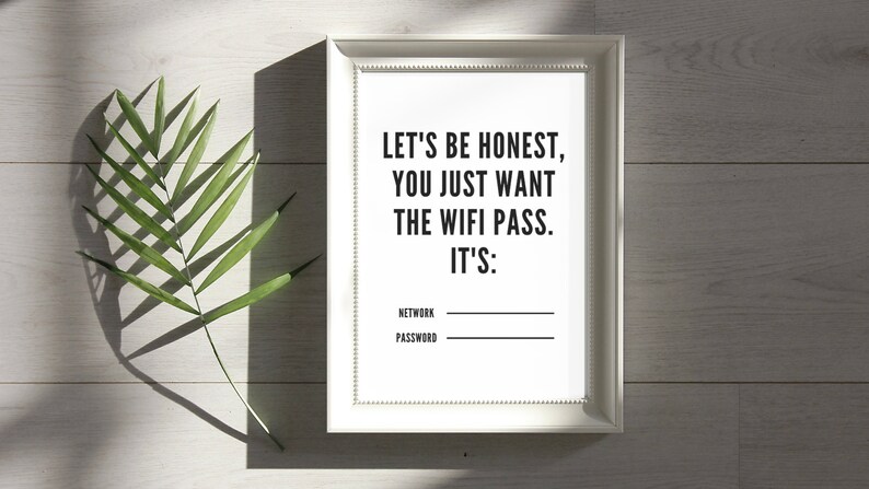 Funny Wifi Sign PRINTABLE Wifi Password Print Family Home | Etsy