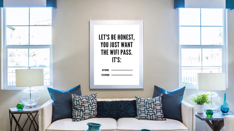 Funny Wifi Sign PRINTABLE Wifi Password Print Family Home | Etsy