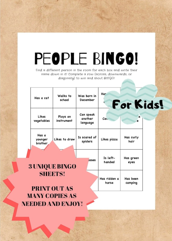 People Bingo Cards