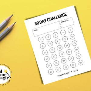 Printable 30-day Challenge Tracker Goal Tracking Sheet Habit Formation ...