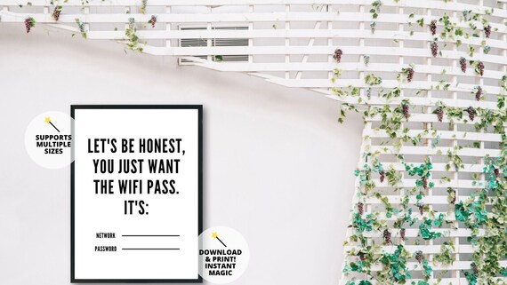 Funny Wifi Sign PRINTABLE Wifi Password Print Family Home | Etsy Hong Kong