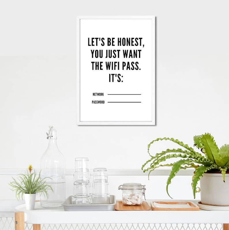 Funny Wifi Sign PRINTABLE Wifi Password Print Family Home | Etsy