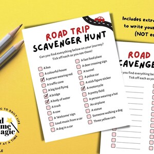 Road Trip Scavenger Hunt | Fun Games for Long Journeys Drives ...