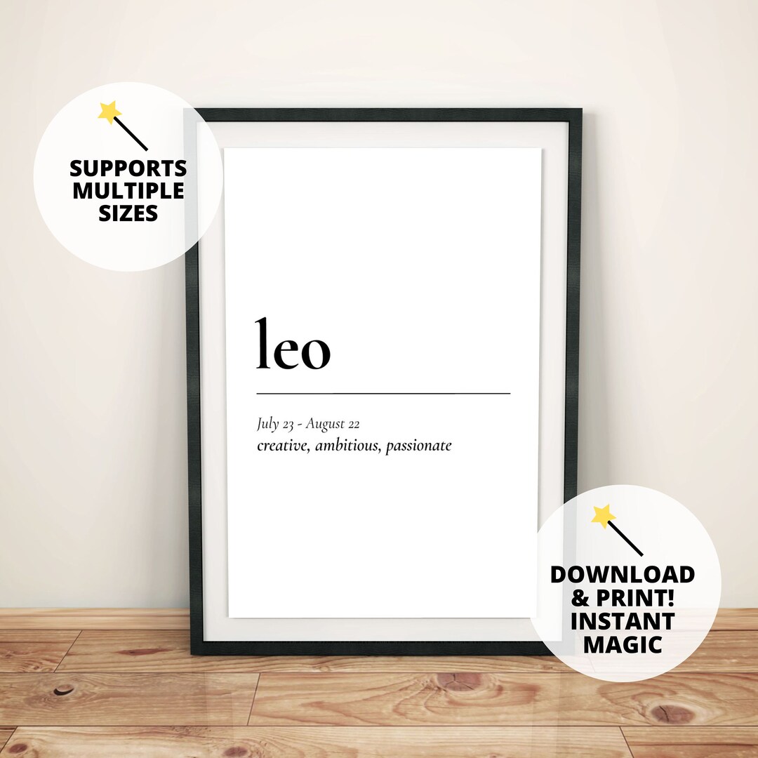 Leo Definition Traits - PRINTABLE | Horoscope Astrology Spiritual Wall ...