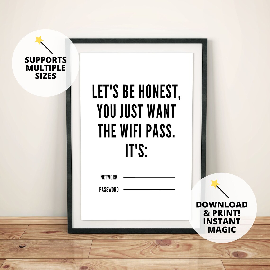 Funny Wifi Sign - PRINTABLE | Wifi Password Print Family Home ...