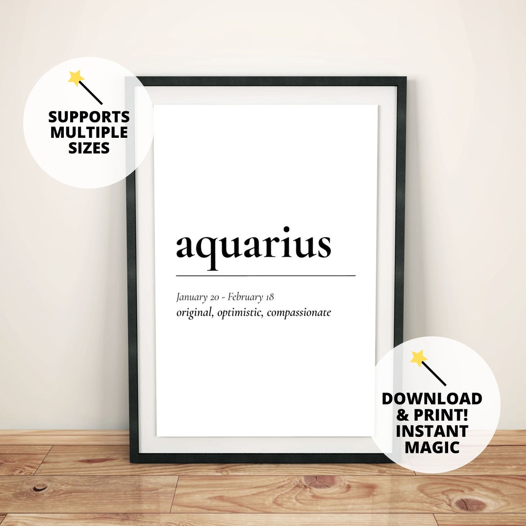 Aquarius Definition Traits - PRINTABLE | Horoscope Astrology Spiritual ...