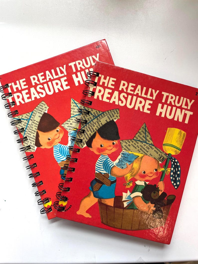 Vintage Wonder Book Junk Journal: 1974 Treasure Hunt Story Pages, 60 ...