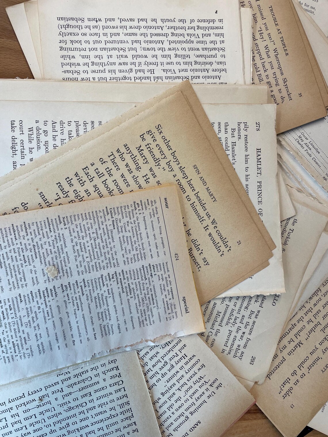 Vintage Book Pages, Text Ephemera Pack for Collage, Journaling - Etsy