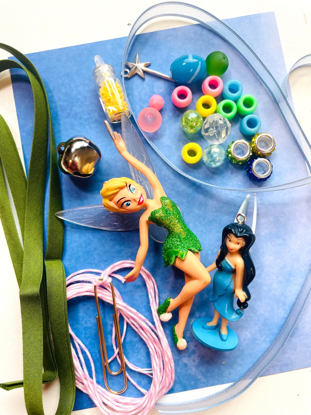 Upcycled Tinkerbell and Friends Figurine Charm Kit: Fairy DIY Bookmark ...
