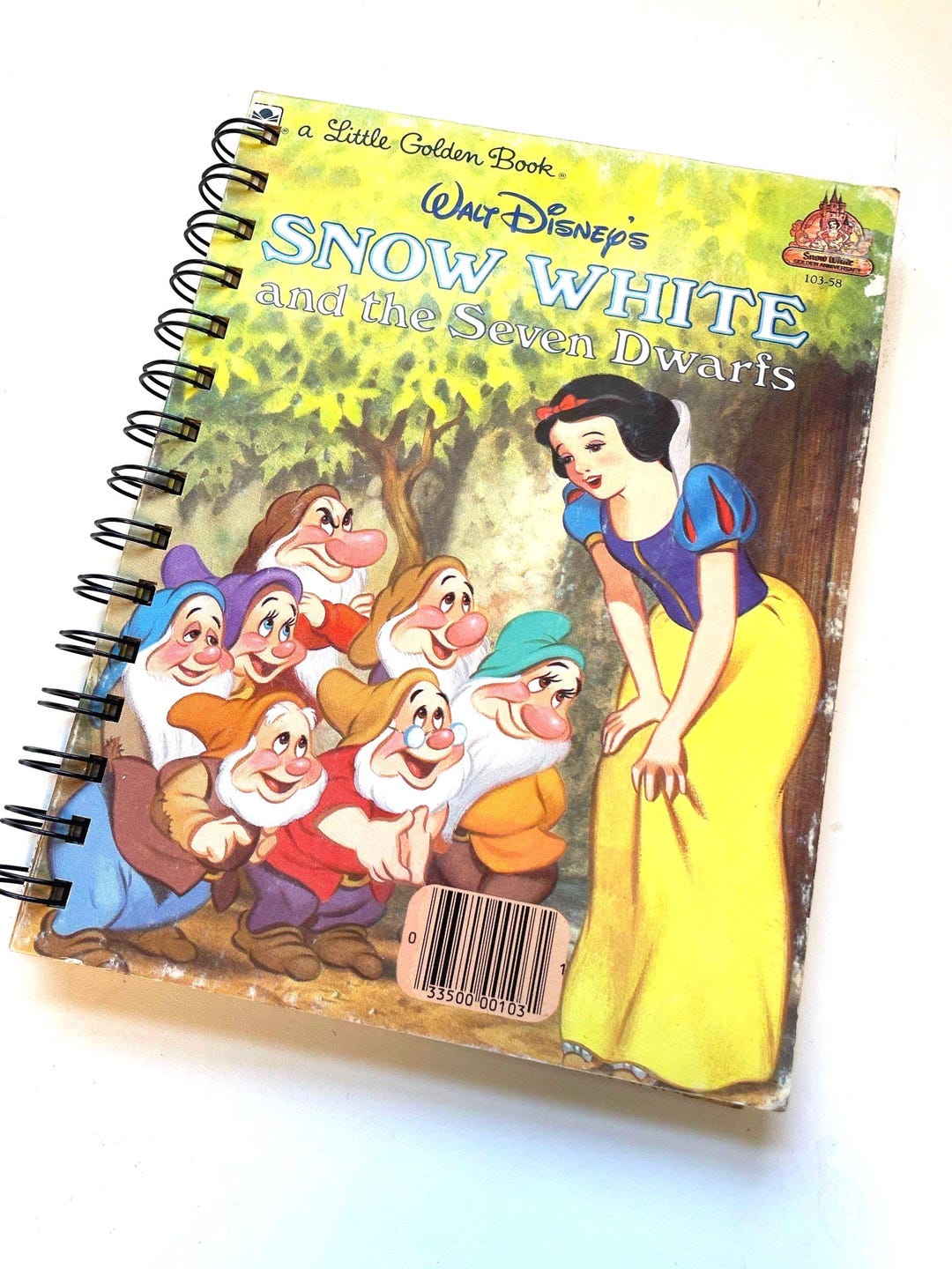 Vintage 1984 Snow White Notebook - Repurposed Golden Book Junk Journal ...
