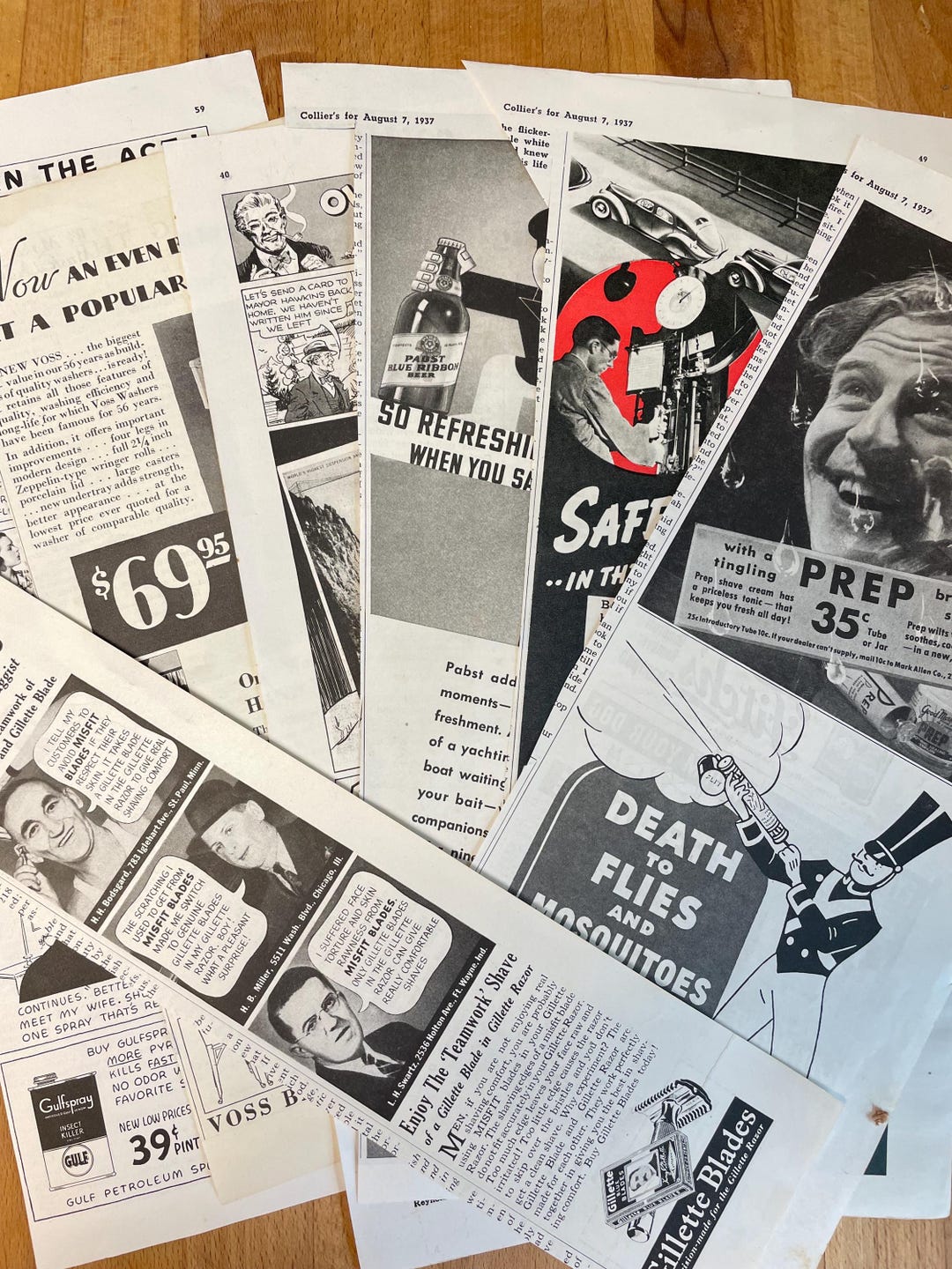 1930s Ephemera Pack 40 Vintage Antique Book Magazine Pages for Junk ...