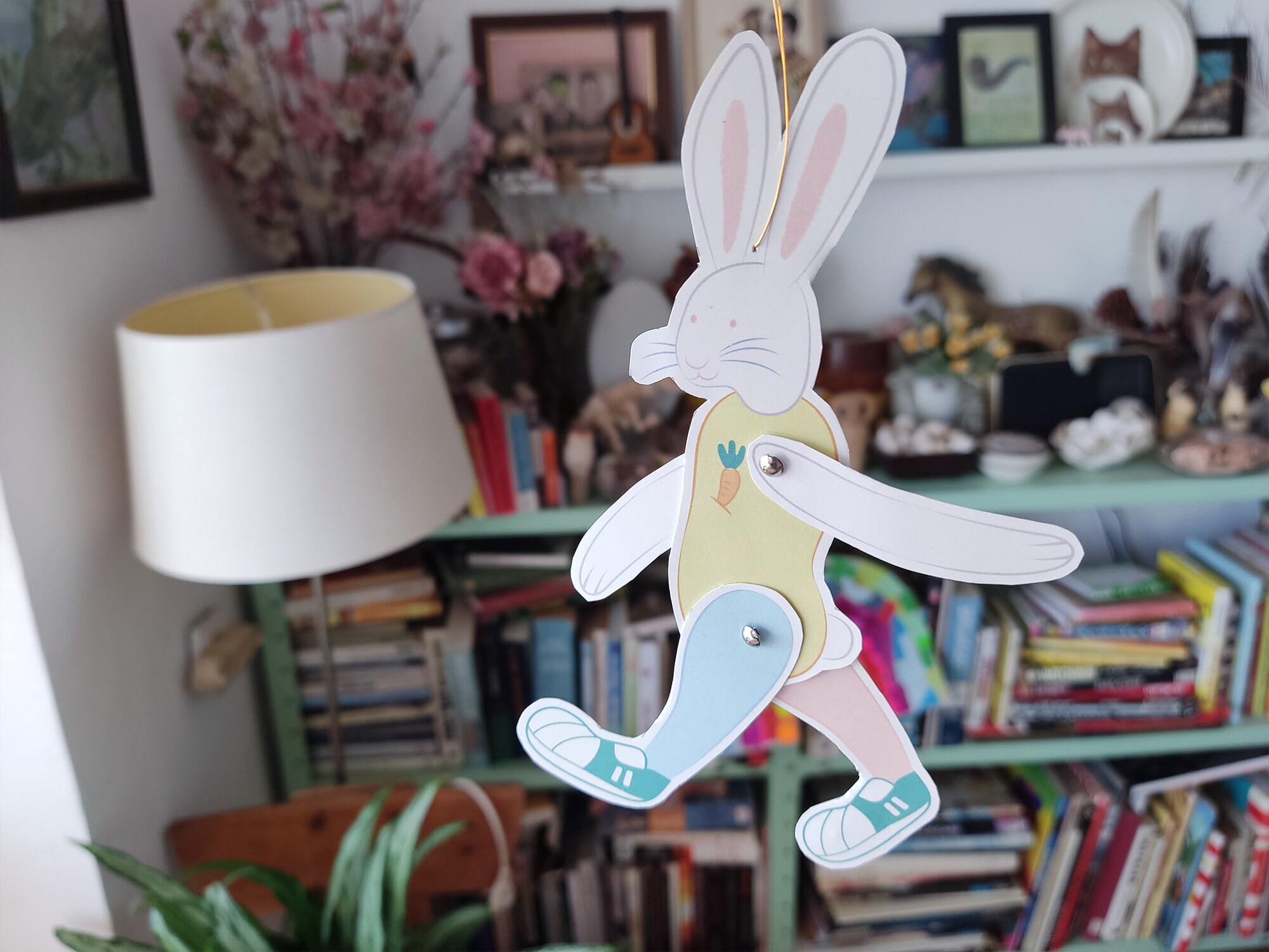 4 Stickers and Split Pin Puppet Set, Cute Bunny DIY Gift for Kids ...